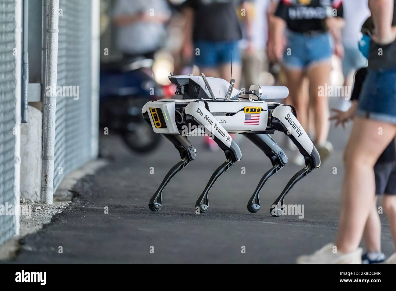 Speedway, In, USA. 24th May, 2024. A robotics drone dog from Asylon ...