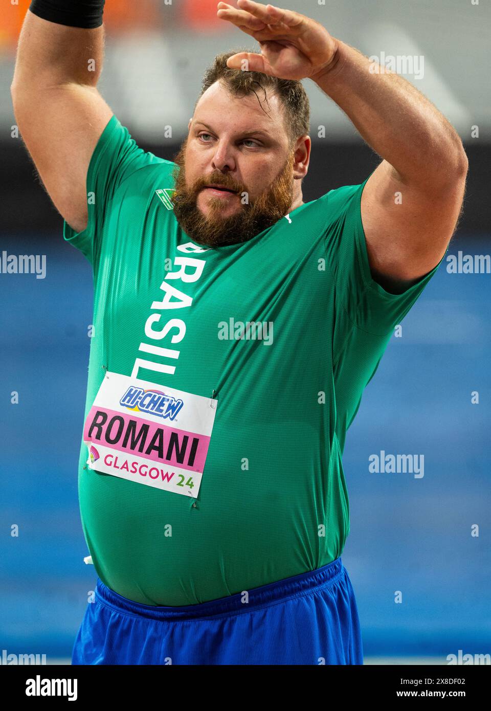 competing in the men’s shot put at the World Athletics Indoor ...