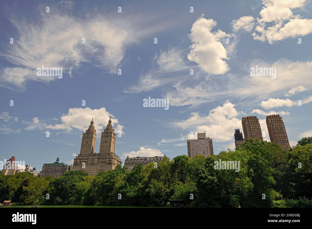 view of the Manhattan building in central park and the Upper East side in New York City ...