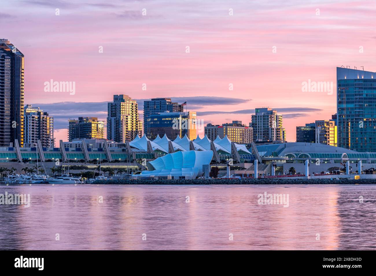 The San Diego Skyline as seen from across the harbor in the city of ...