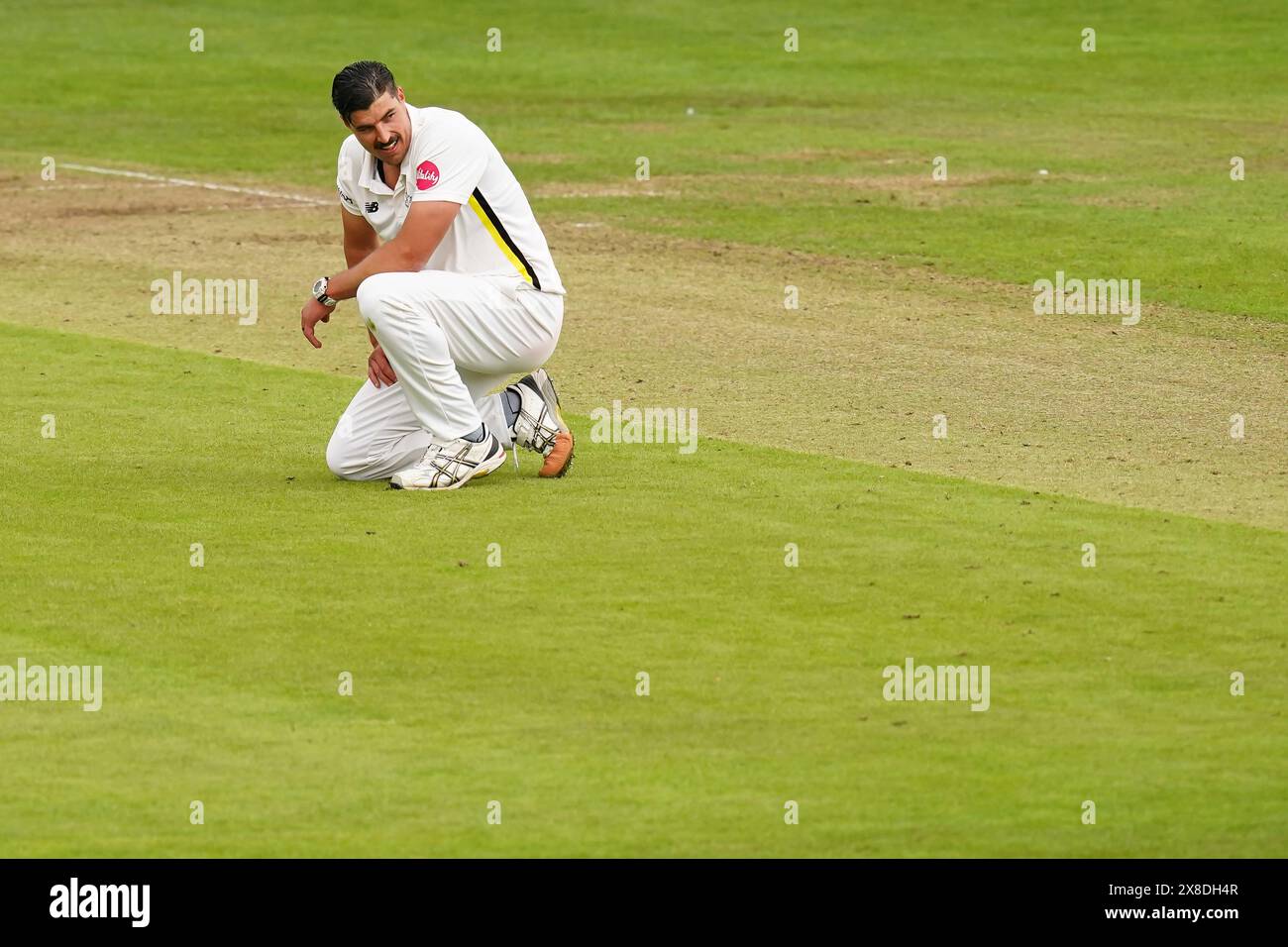 Bristol, UK, 24 May 2024. Gloucestershire's Marchant de Lange cuts a ...