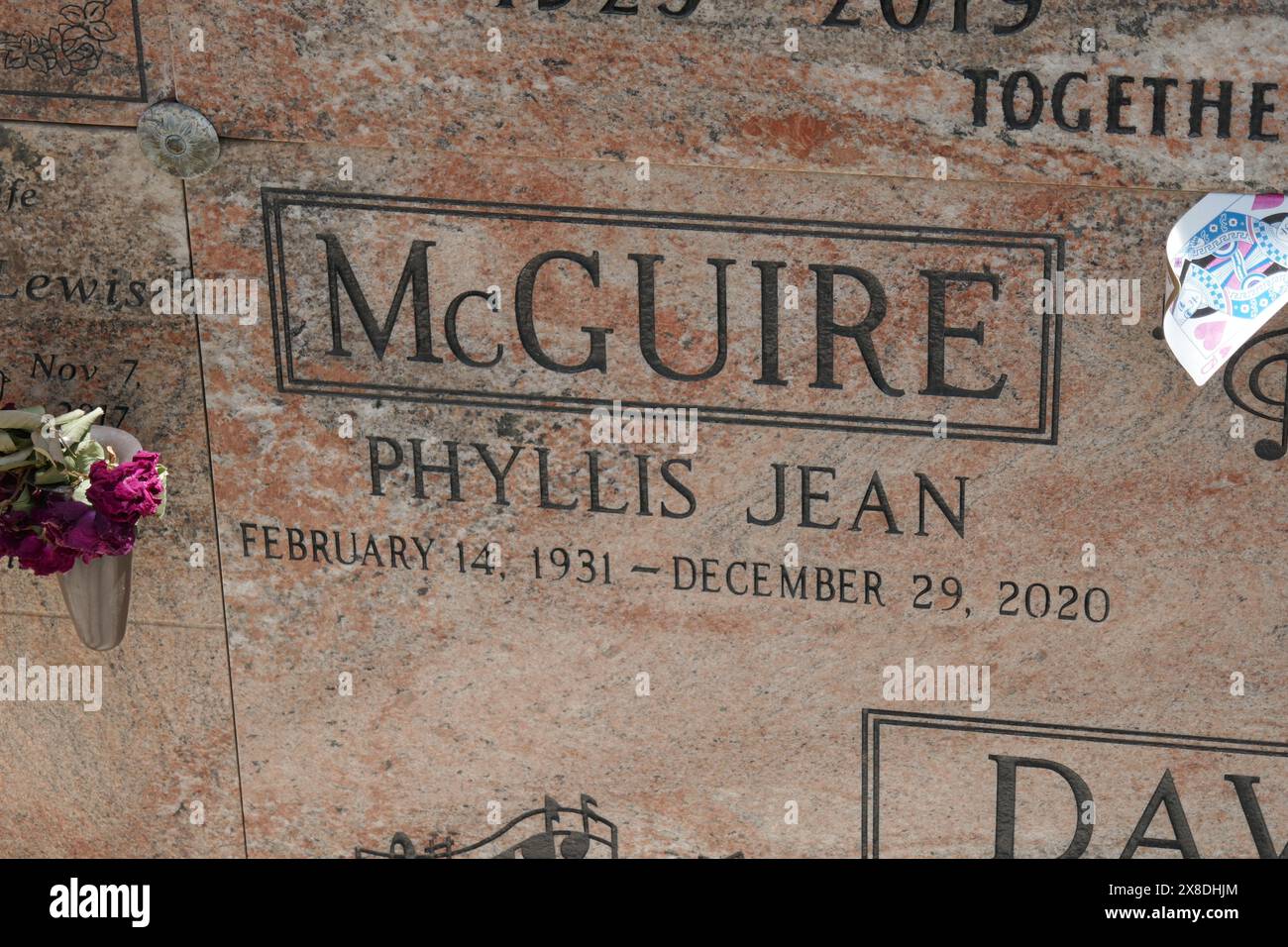Las Vegas, Nevada, USA 14th May 2024 Singer/entertainer Phyllis McGuire Grave and Actress/Singer ...