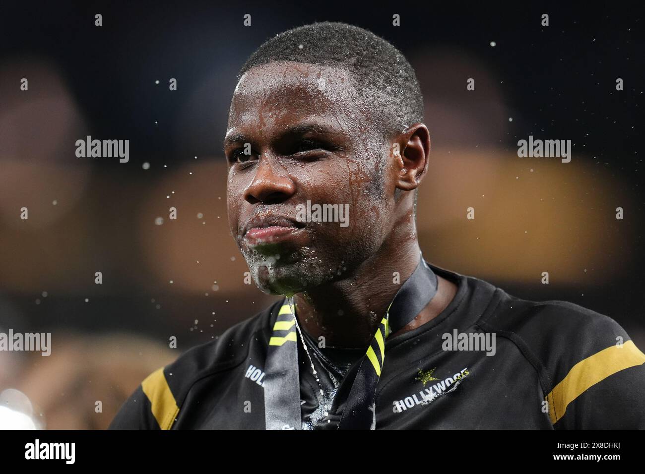 Hollywoodbet Sharks' Aphelele Fassi celebrates after winning the EPCR ...