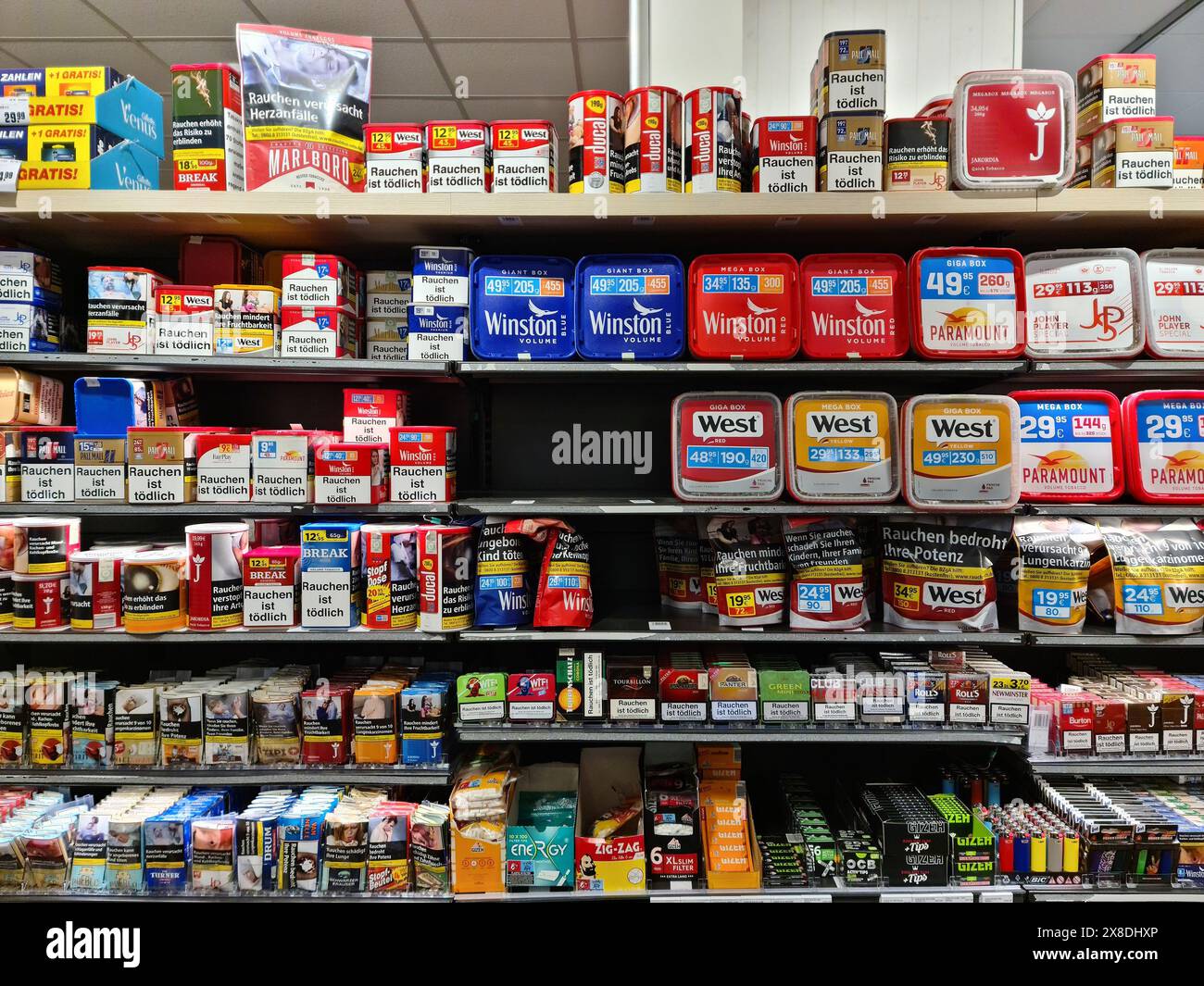 Kiel, Germany - 23.May 2024: Different tobacco products of various ...