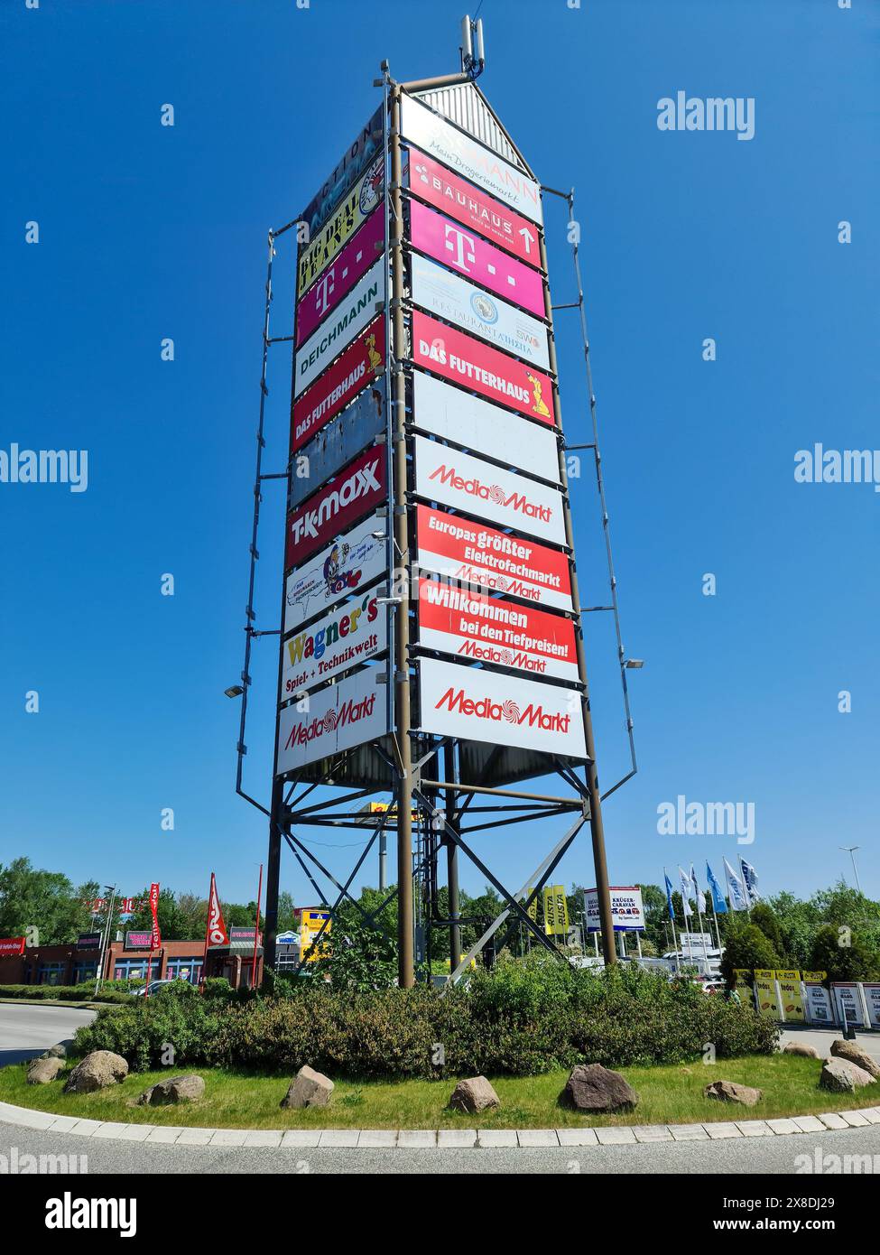Kiel, Germany - 23.May 2024: A large advertising display in a shopping ...