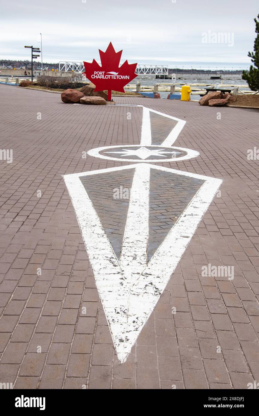 Port Charlottetown sign at the wharf in Charlottetown, Prince Edward ...