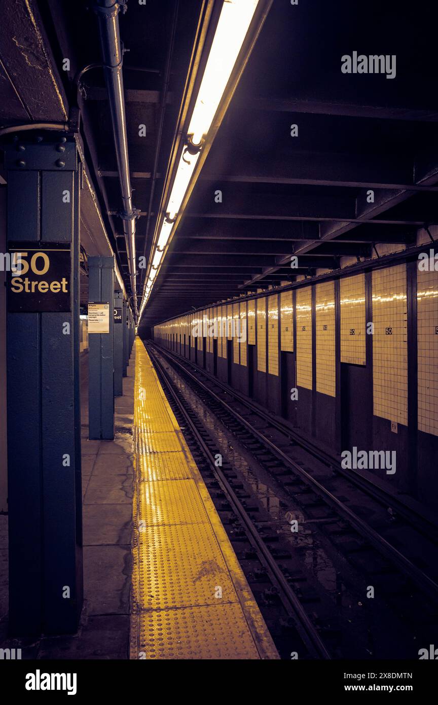 NYC's subway arteries await! Empty tracks lead deep underground ...