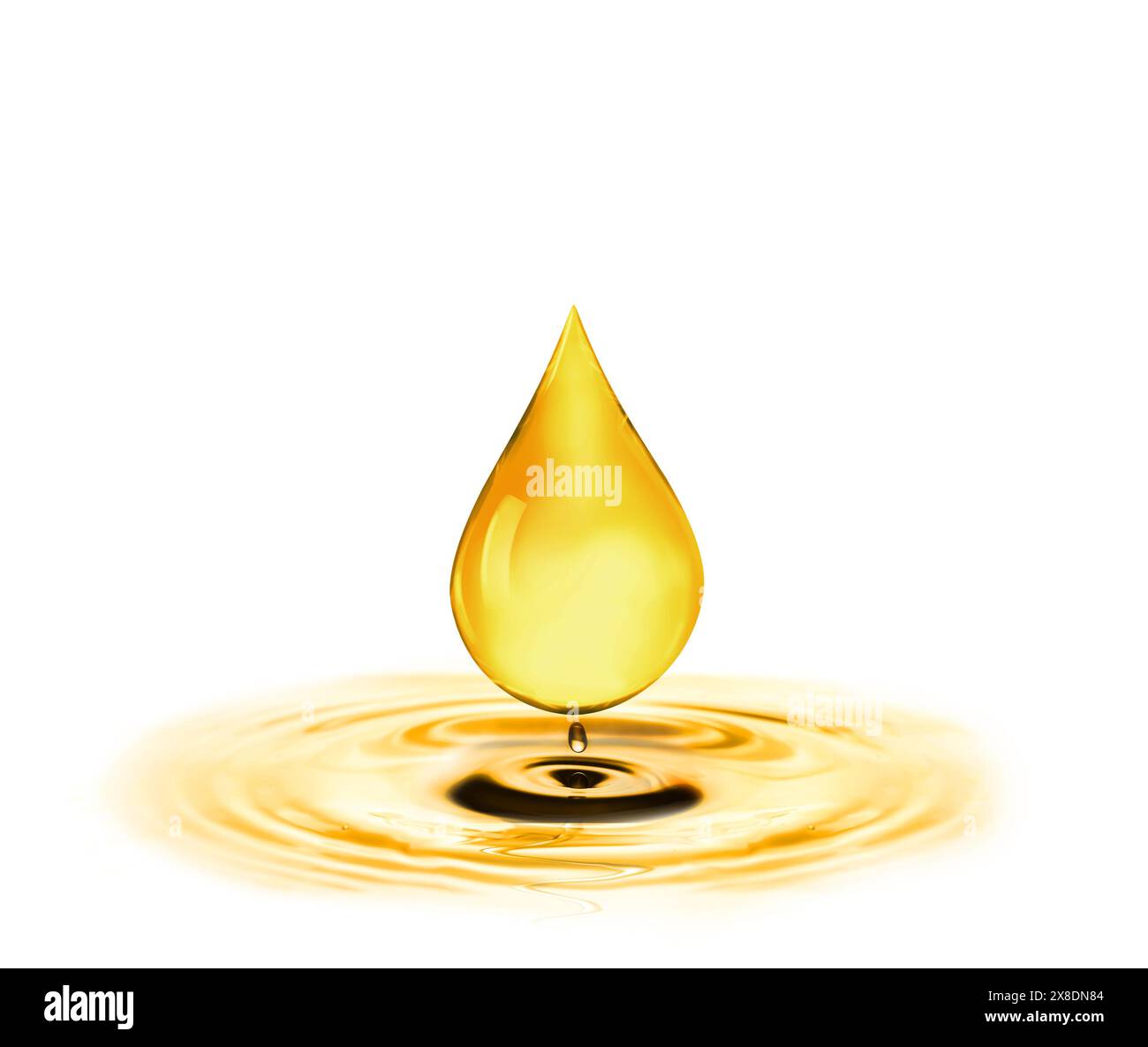 Drop of cooking oil falling into oil on white background Stock Photo ...