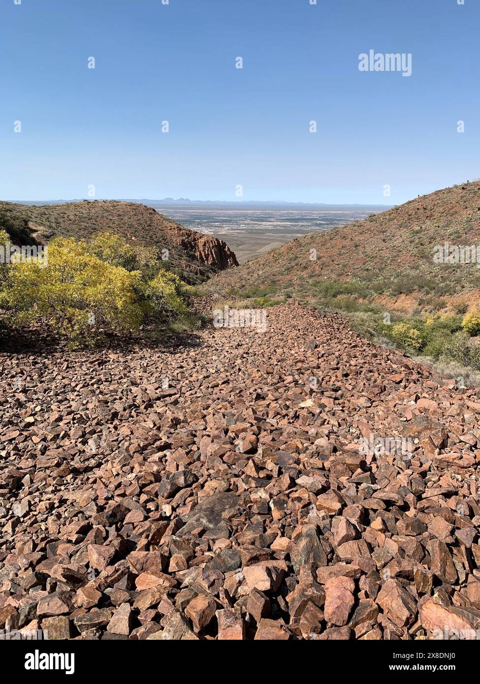 Landscape view with hiking paths in Franklin mountains, El Paso Texas ...