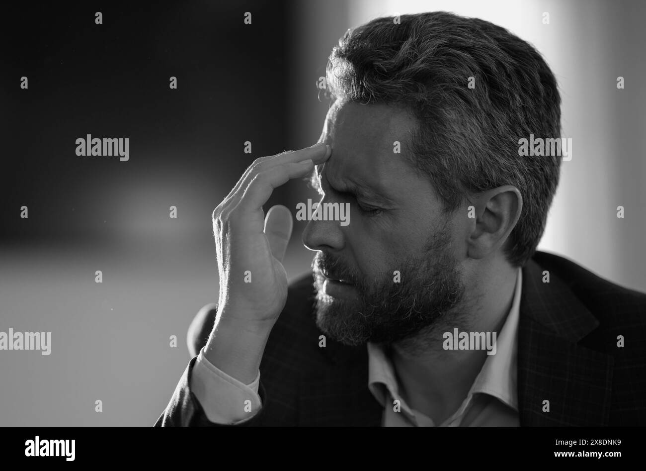 Sad upset tired millennial Black and White Stock Photos & Images - Alamy