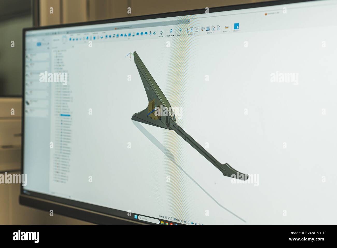 3D model prototype in the CAD software (computer aided design), guitar ...