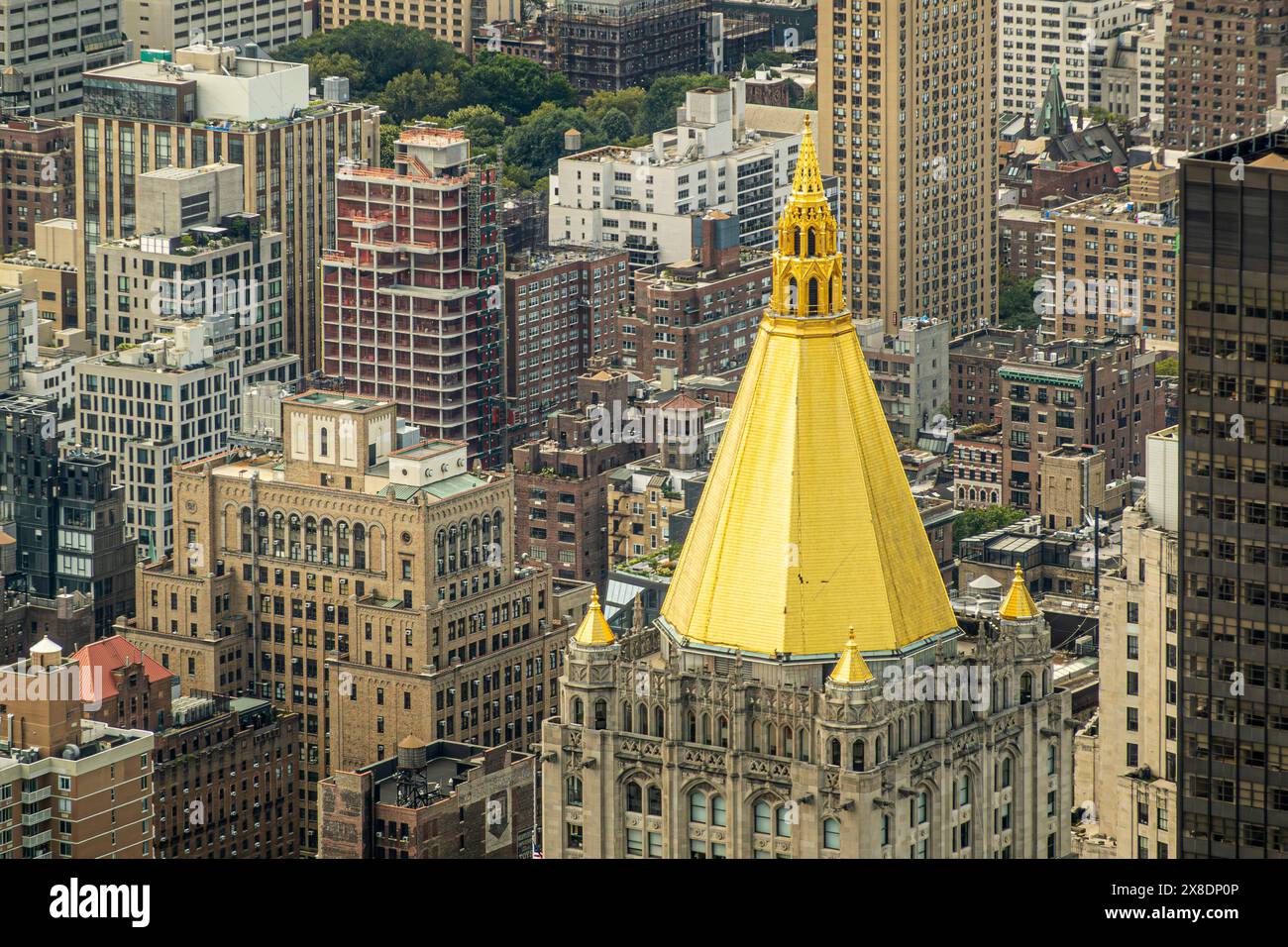 New York, NY, USA - August 2, 2023: New York Life Building golden top ...