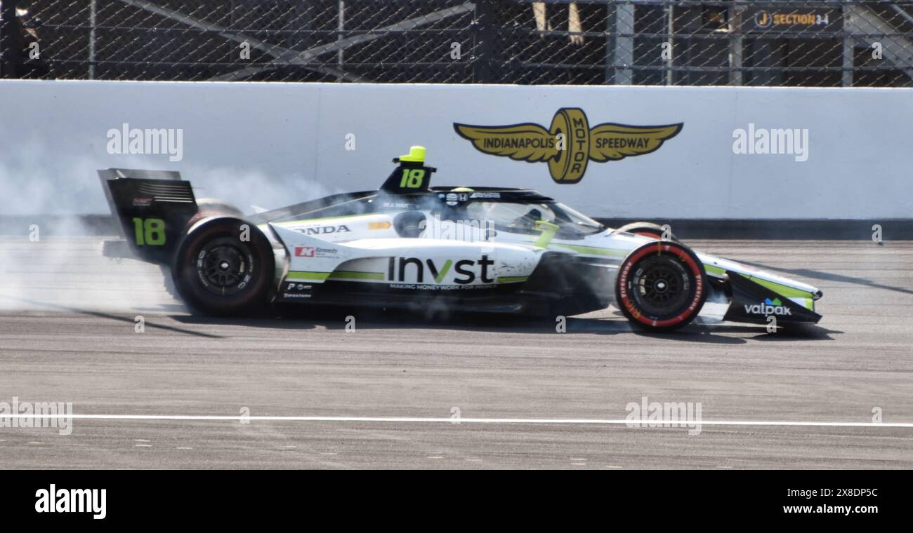 IndyCar driver Jack Harvey competing in the Indianapolis Grand Prix in ...