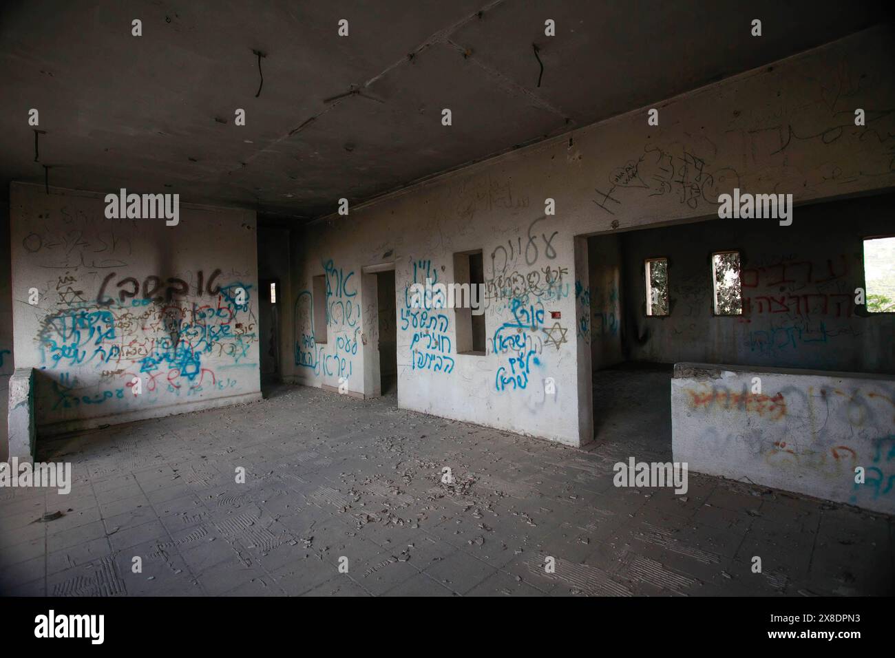 A home where people were evacuated in 2005 in the Israeli settlement of ...