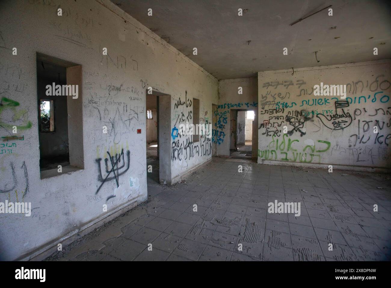 A home where people were evacuated in 2005 in the Israeli settlement of ...