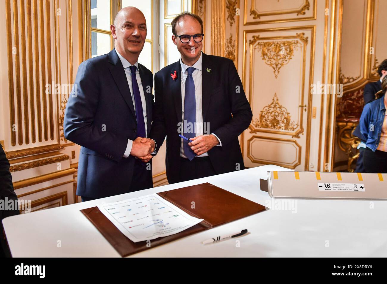 French Deputy Minister for Industry and Energy Roland Lescure (L ...