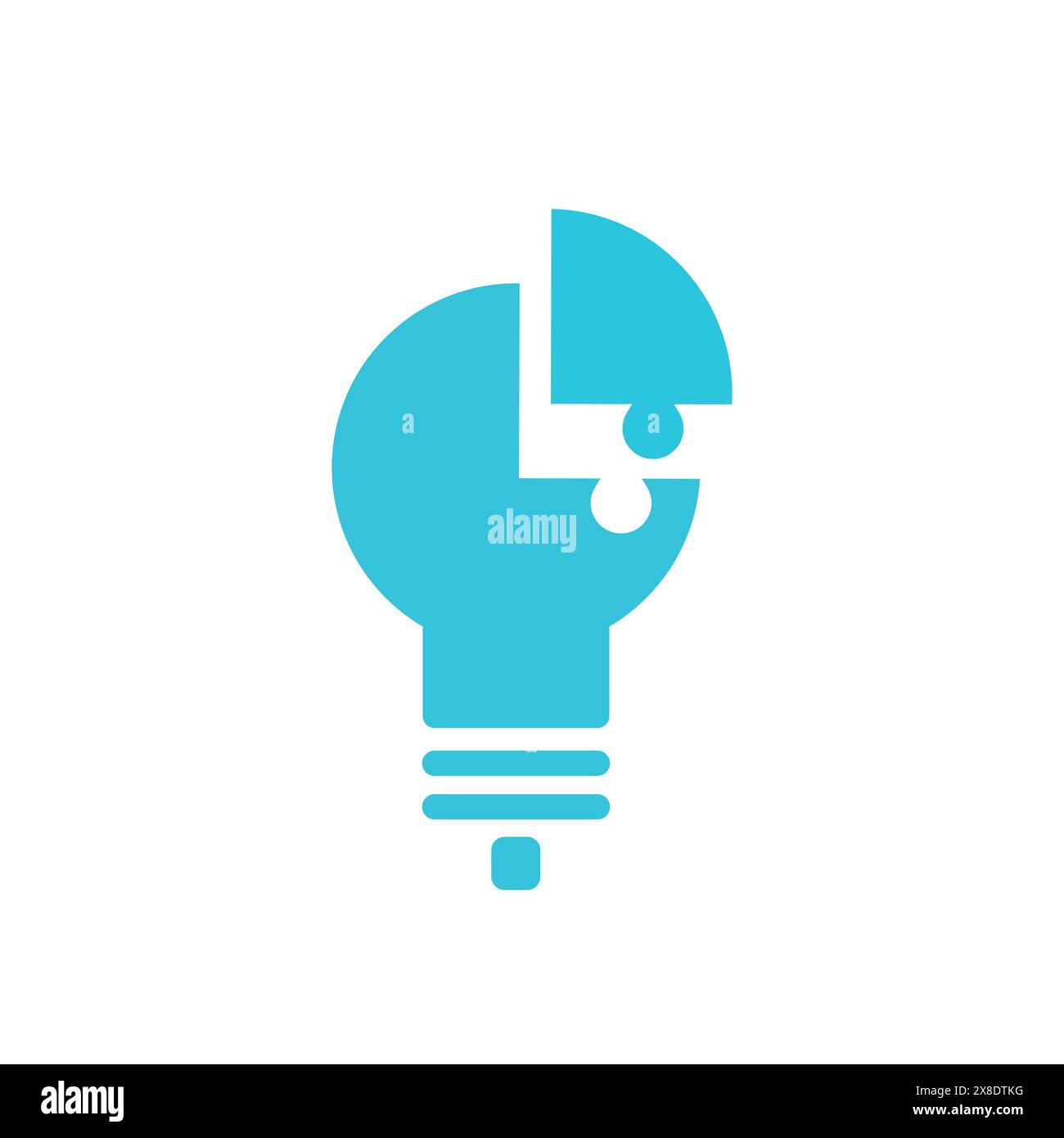 Piece of puzzle. Bulb with puzzle. Solve problem icon. Missing piece ...