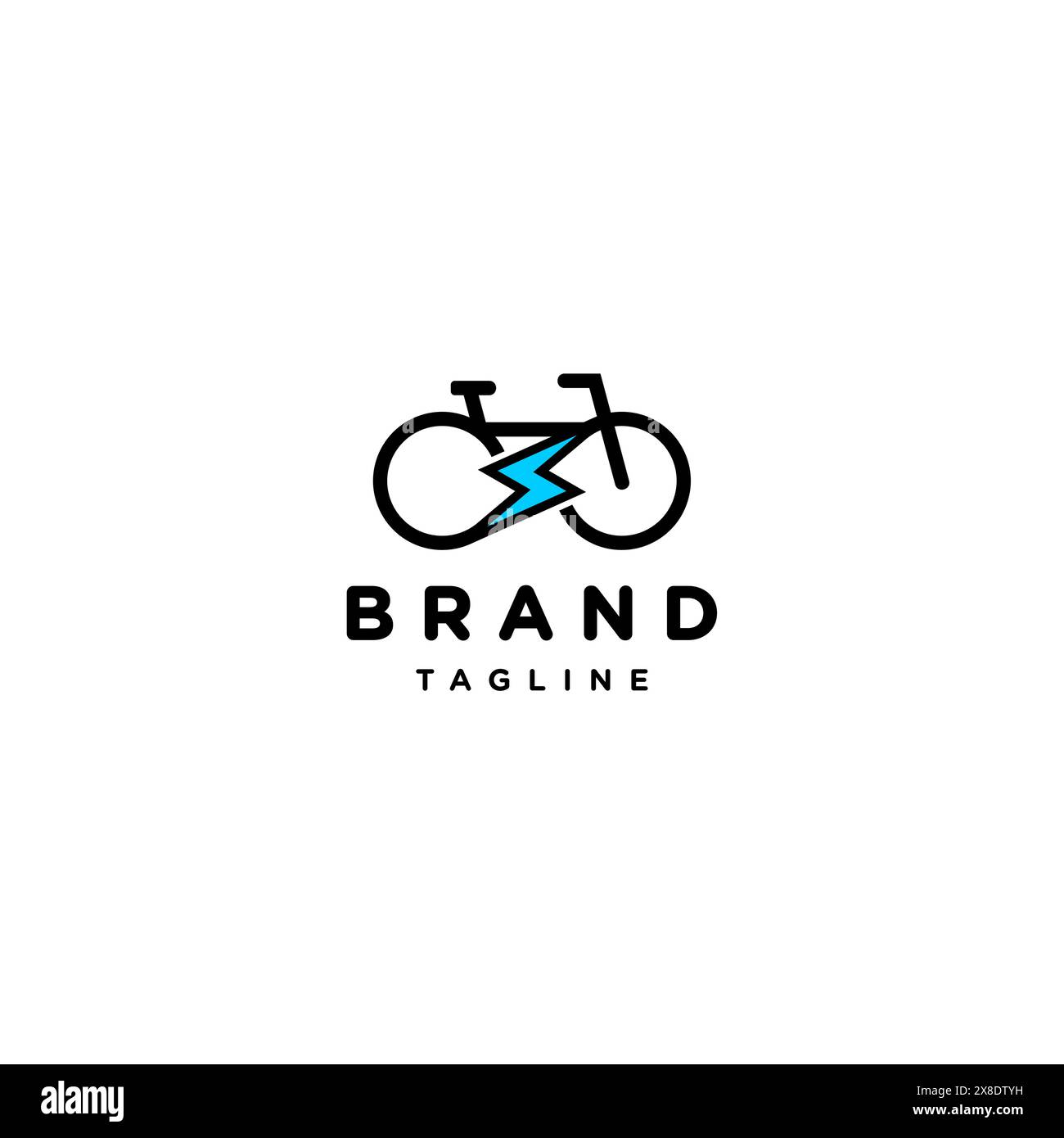 Playful Electric Bike Logo Design. Bicycle template logo icon with an ...