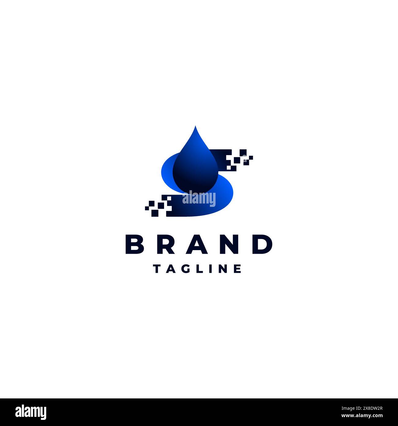 Blue Dew Water Icons with Digital Wave Accents. Water Icon Above The ...