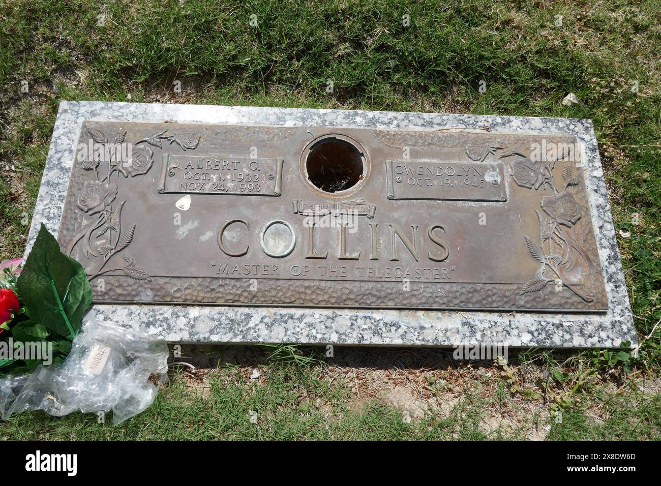 Las Vegas, Nevada, USA 14th May 2024 Blues Musician Albert Collins Grave in Garden of Prayer at ...