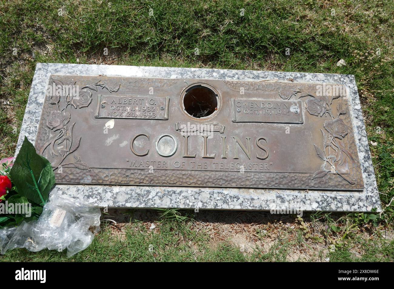 Las Vegas, Nevada, USA 14th May 2024 Blues Musician Albert Collins Grave in Garden of Prayer at ...