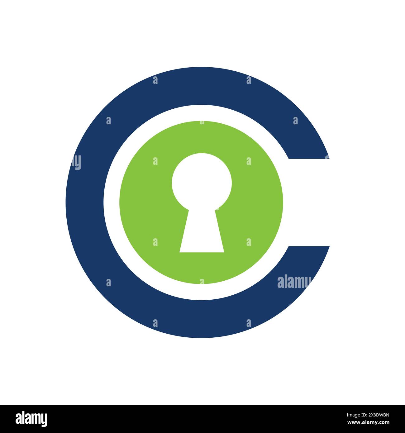 Letter C With Key Hole, Logo or Icon Template, Initial Alphabet C With ...