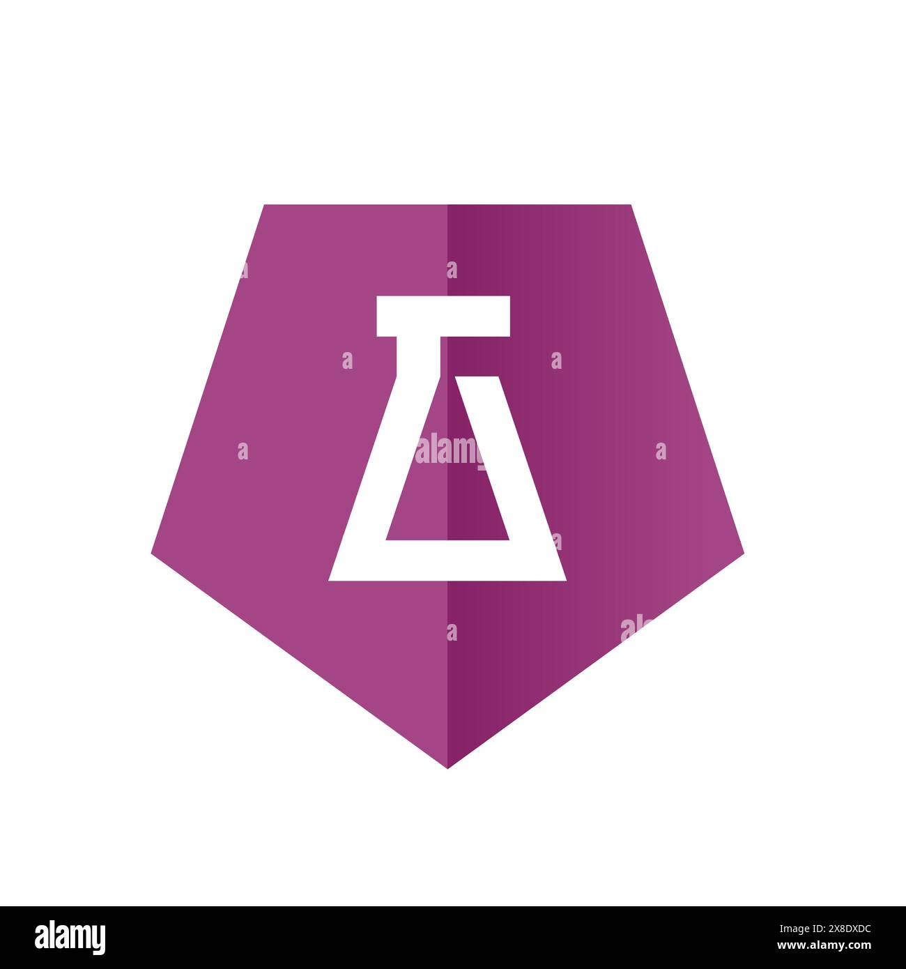 Laboratory Symbol, Merged With Purple Hexagon, Vector Illustration ...
