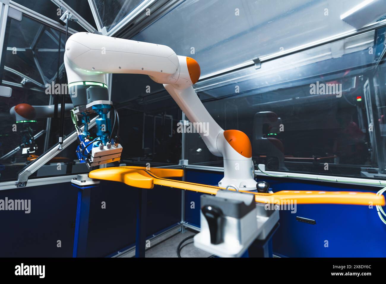 Paint control - using robotic arm, checking the modern guitar, factory ...