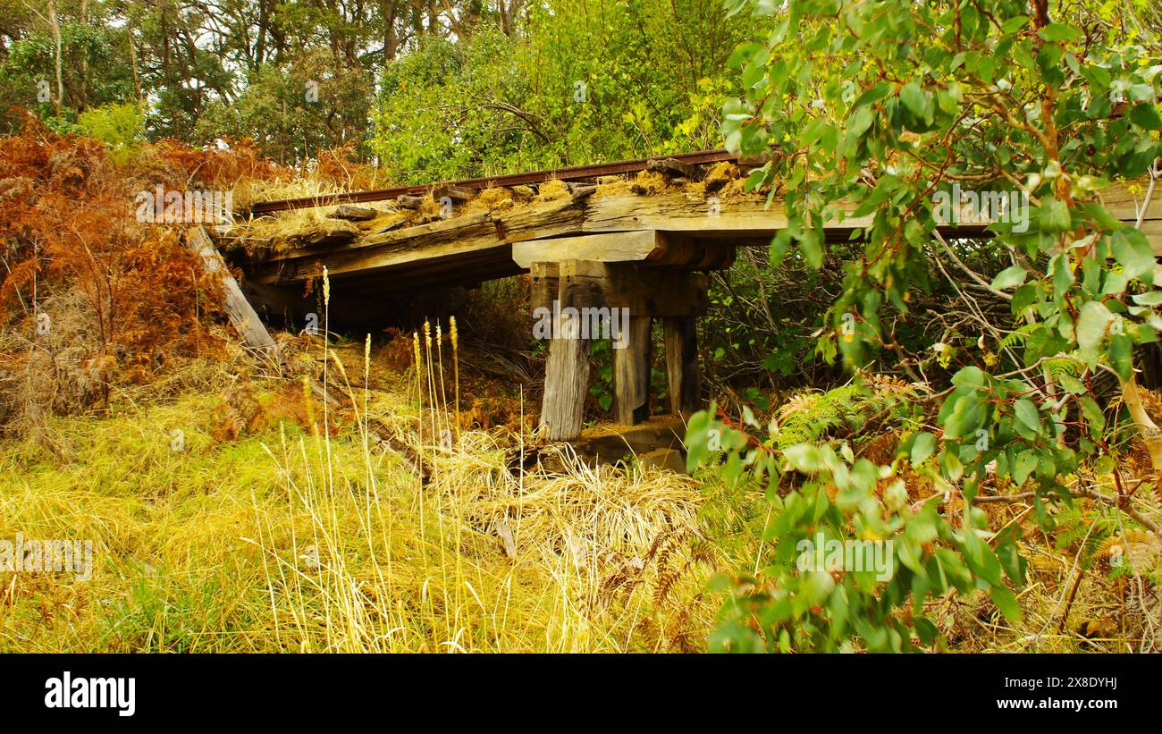 Broken disused single track railway bridge Stock Photo - Alamy