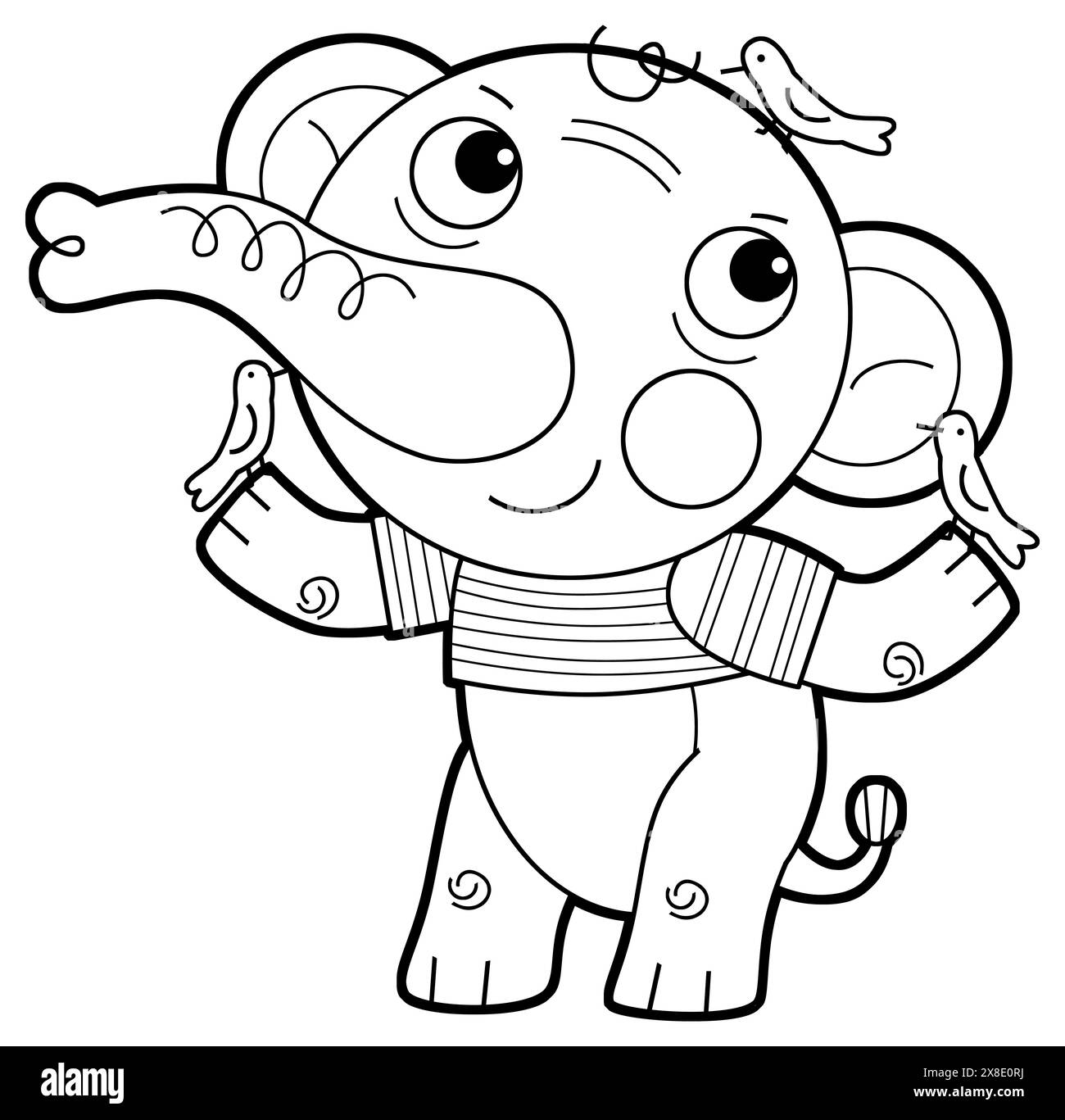 cartoon scene with happy and funny young elephant like kindergarten kid ... cartoon scene with happy and funny young elephant like kindergarten kid ...
