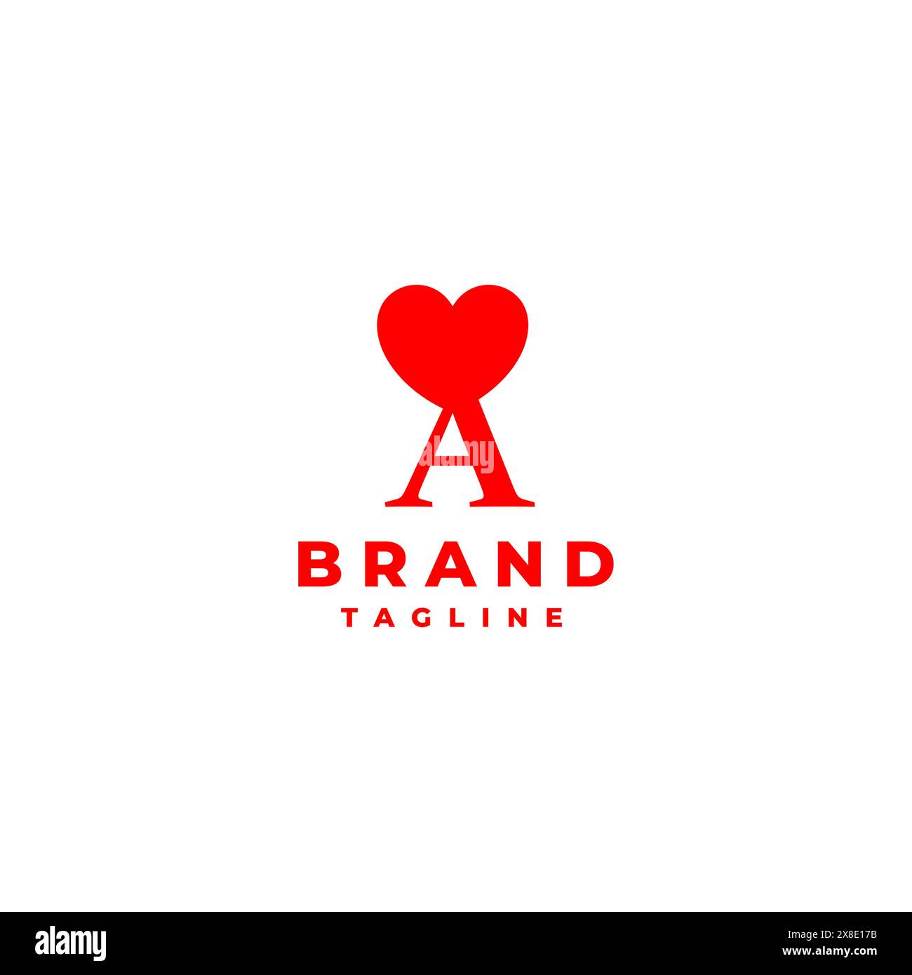 Letter A with Heart symbol on it. Simple and Playful heart symbol above ...