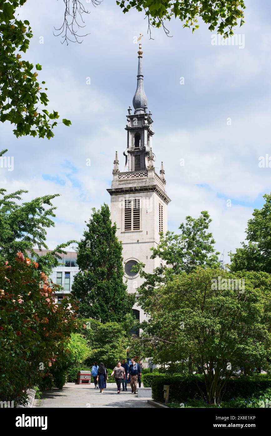 The tower of St Augustine, Watling Street, near St Paul's Cathedral ...