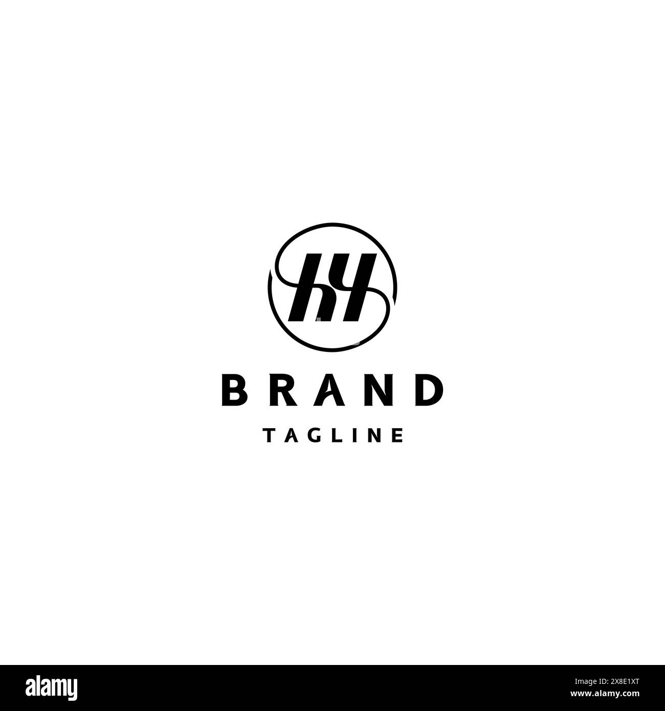 Two Letter h Inside a Circle Line. Two letter H's are perfectly ...