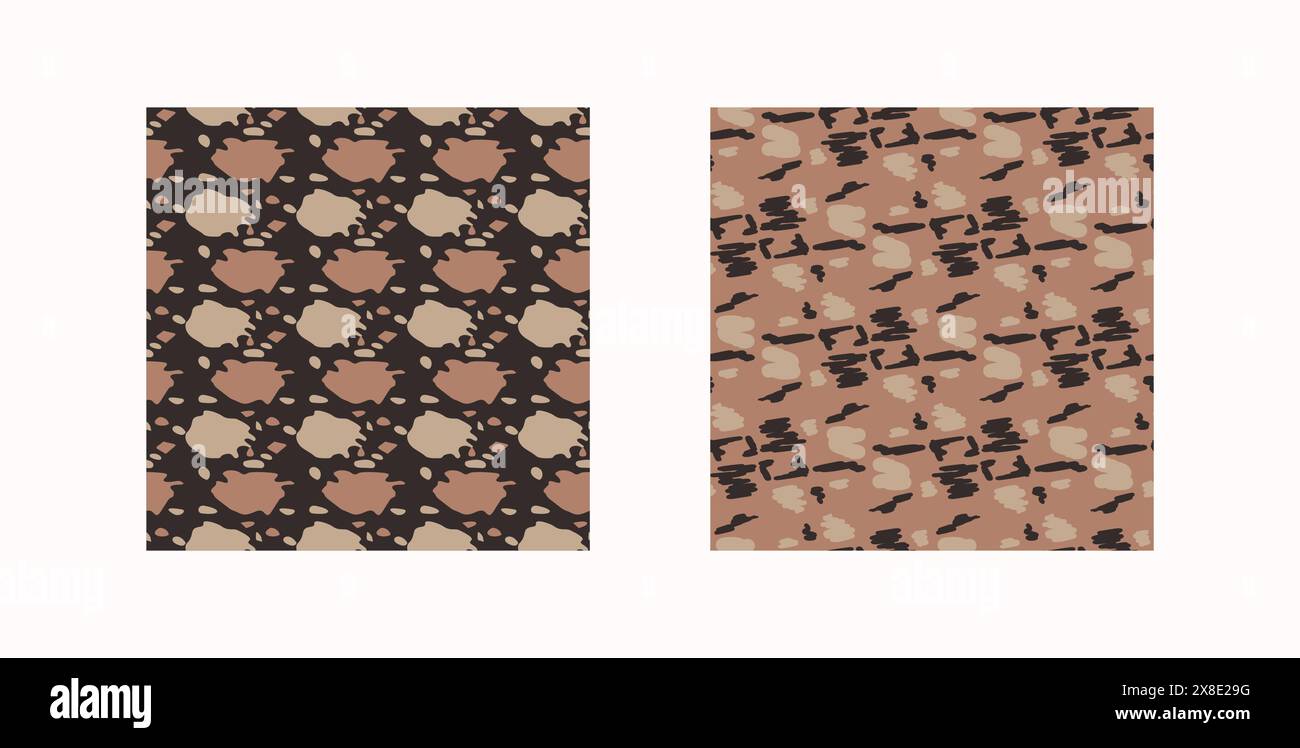 Tribal ethnic camouflage abstract pattern set design in fall color ...