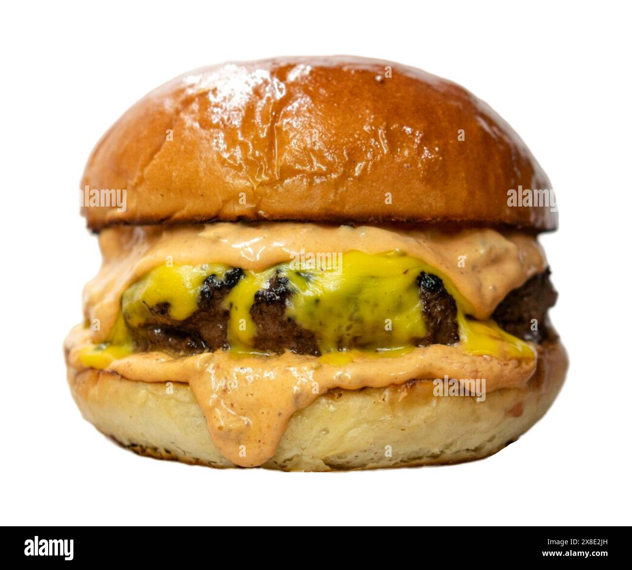 fresh tasty hamburger Classic cheeseburger with beef patty, pickles ...