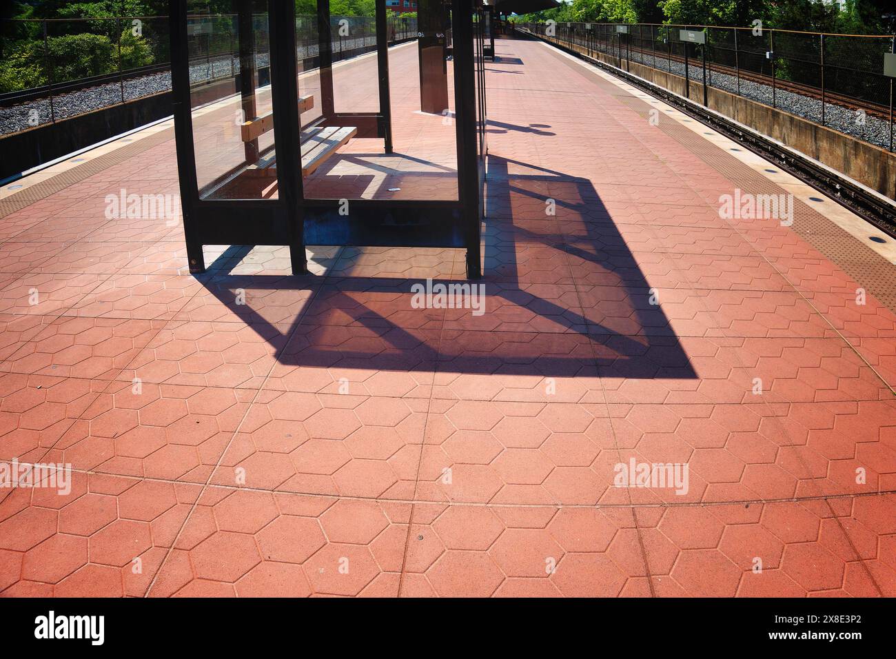 Empty platform at a train station Stock Photo - Alamy