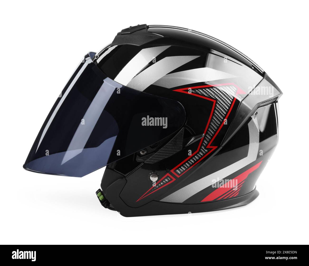 Modern motorcycle helmet with visor isolated on white Stock Photo - Alamy