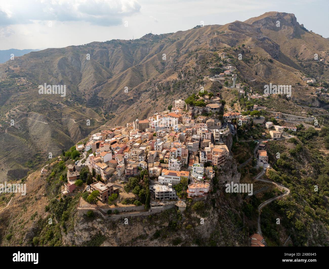 Spectacular aerial views of Taormina and Castelmola Medieval Villages ...