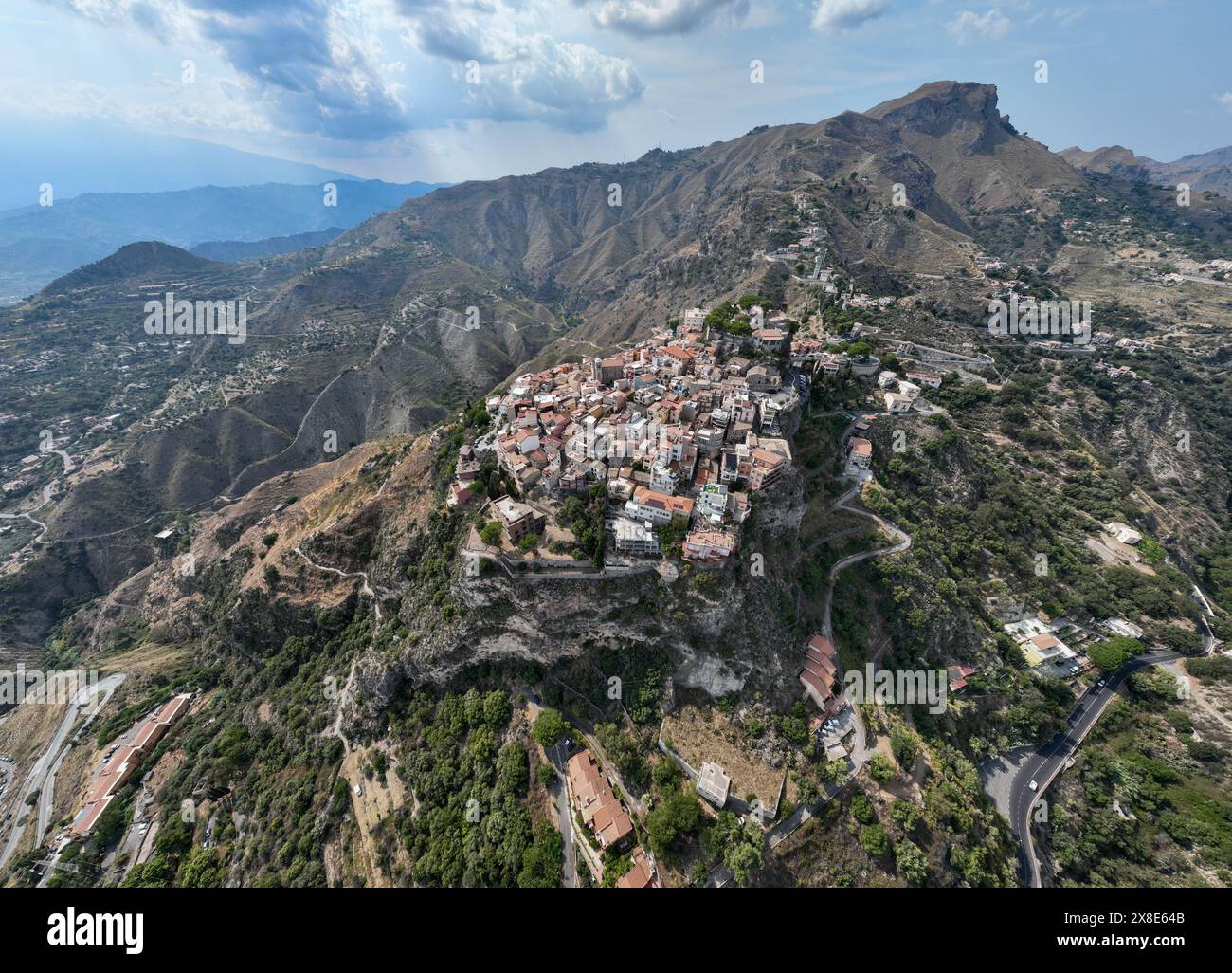 Spectacular aerial views of Taormina and Castelmola Medieval Villages ...