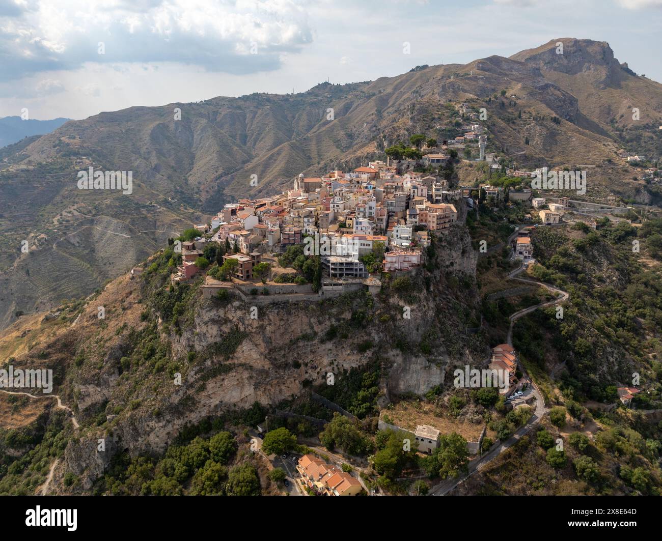 Spectacular aerial views of Taormina and Castelmola Medieval Villages ...