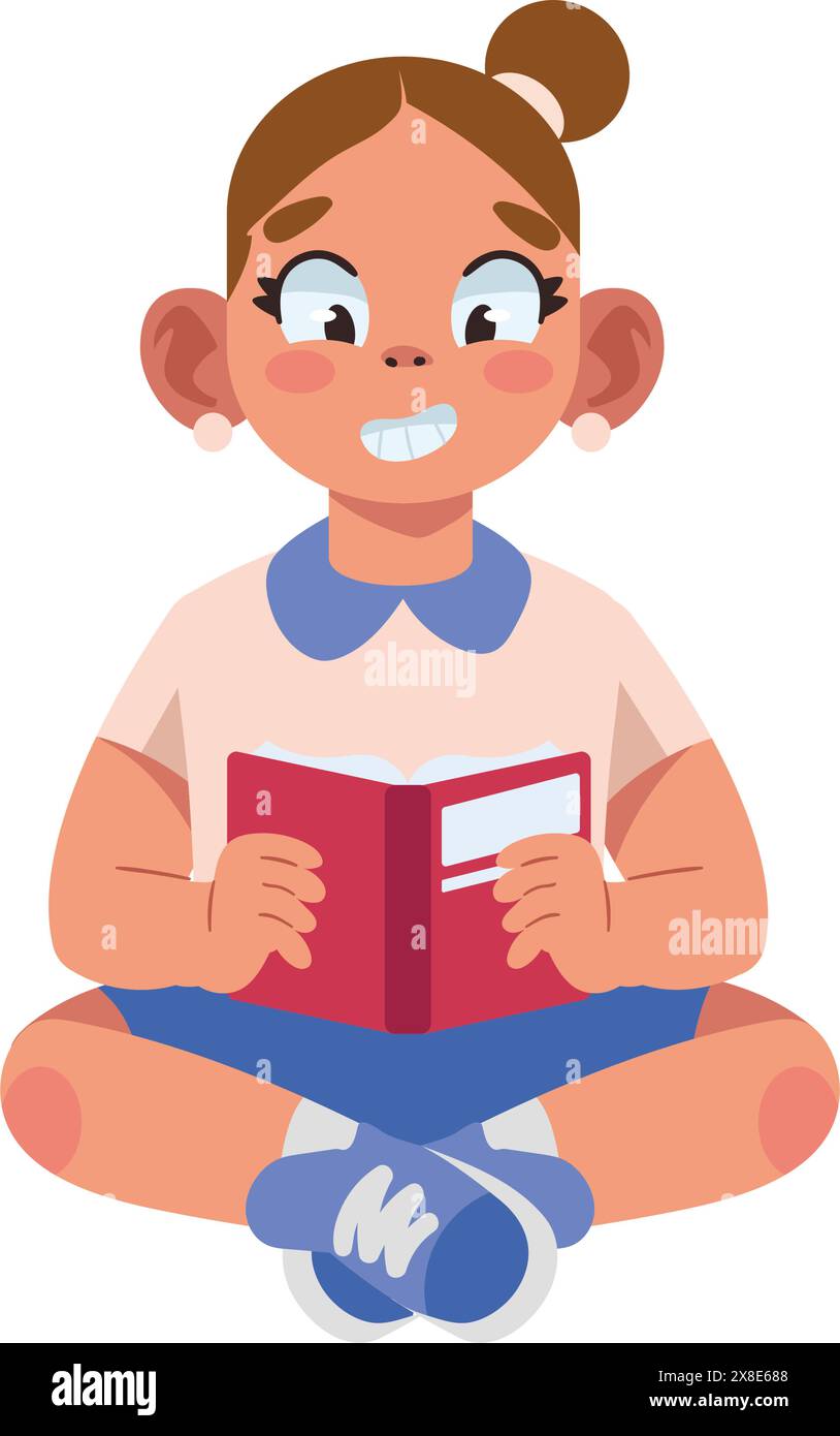 reader girl cartoon Stock Vector Image & Art - Alamy