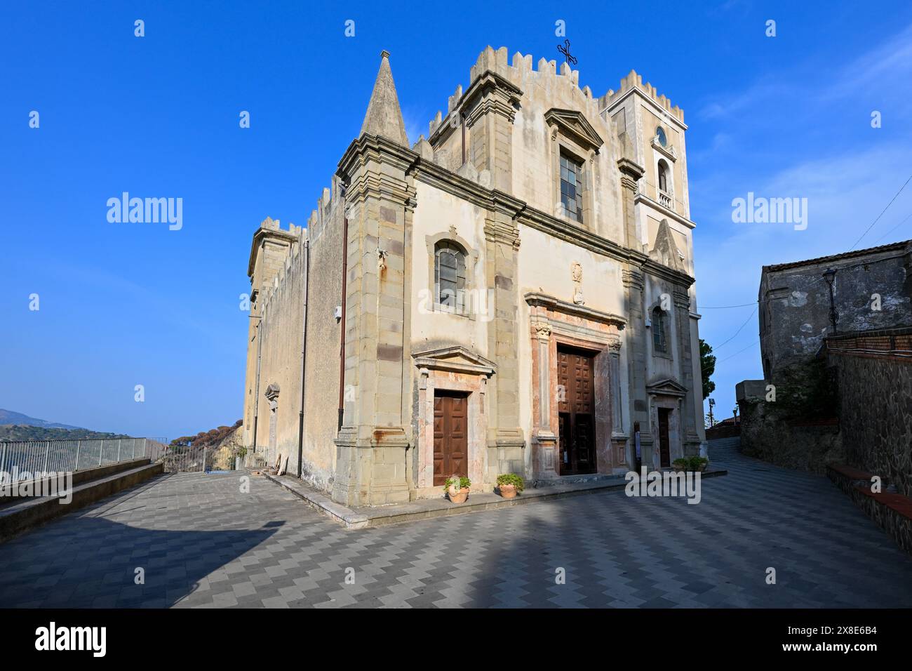 Church of San Nicolo in Savoca Sicilian village, Sicily, Italy Stock ...