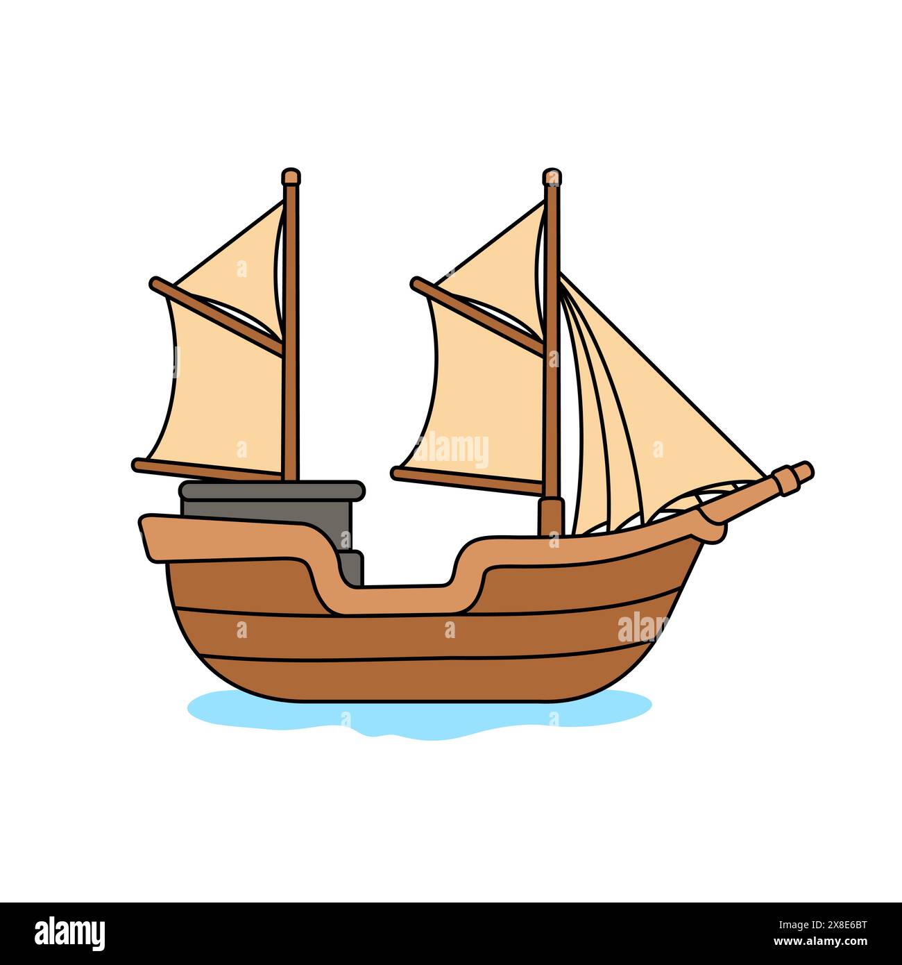 Pinisi, Indonesian Traditional Ship, Vector Illustration Design Stock ...