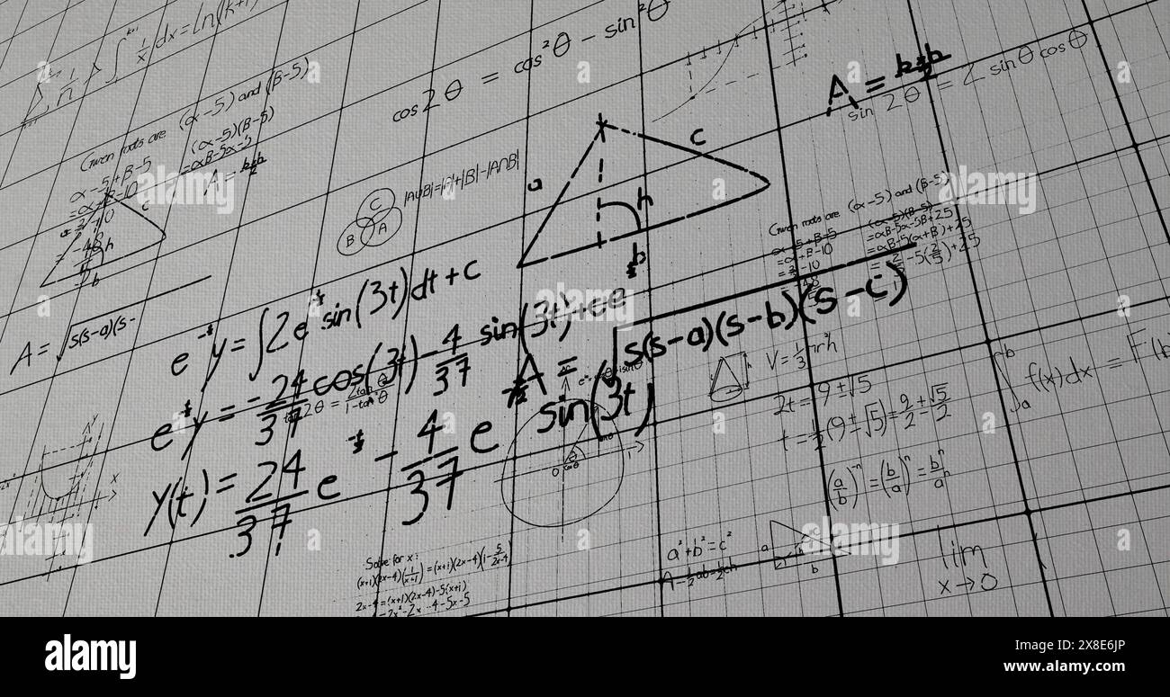 Image of mathematical equations on white background Stock Photo - Alamy