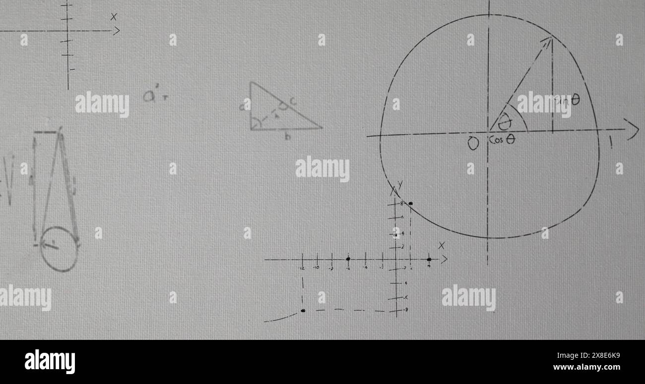Image of mathematical equations on white background Stock Photo - Alamy