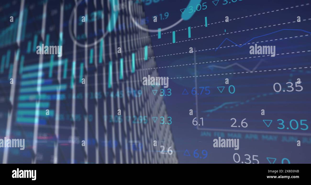 Image of financial data processing over graph Stock Photo - Alamy