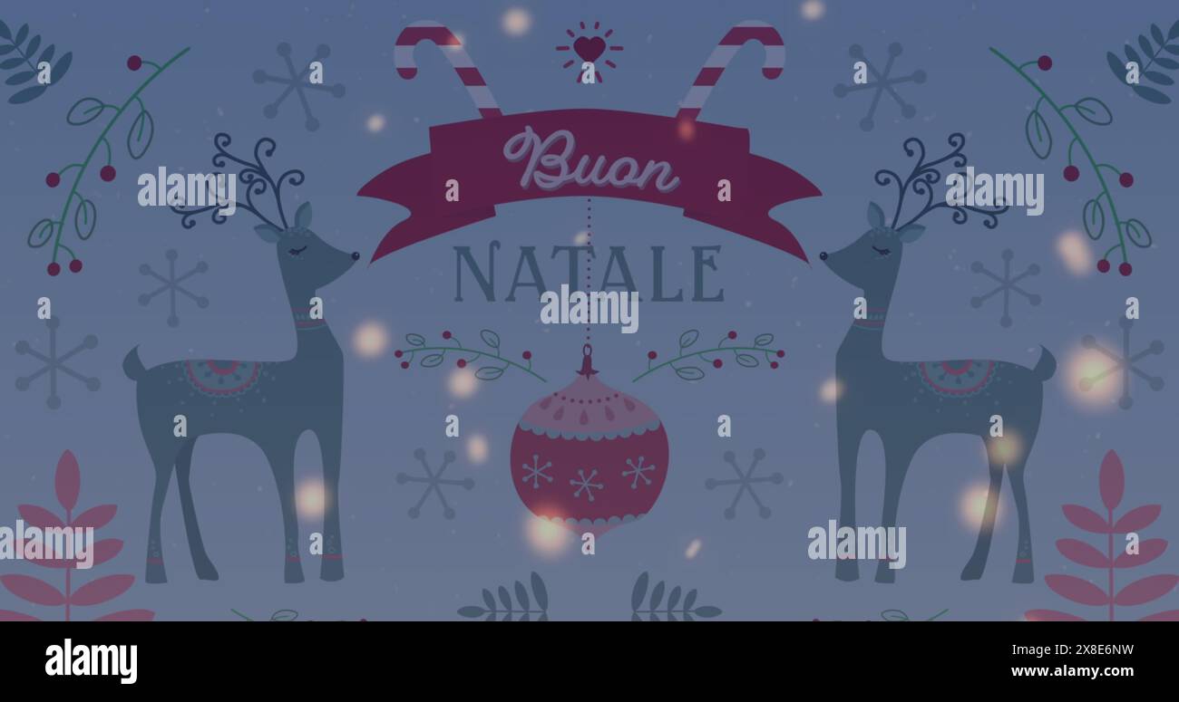 Image of falling hearts over buon natale text Stock Photo - Alamy