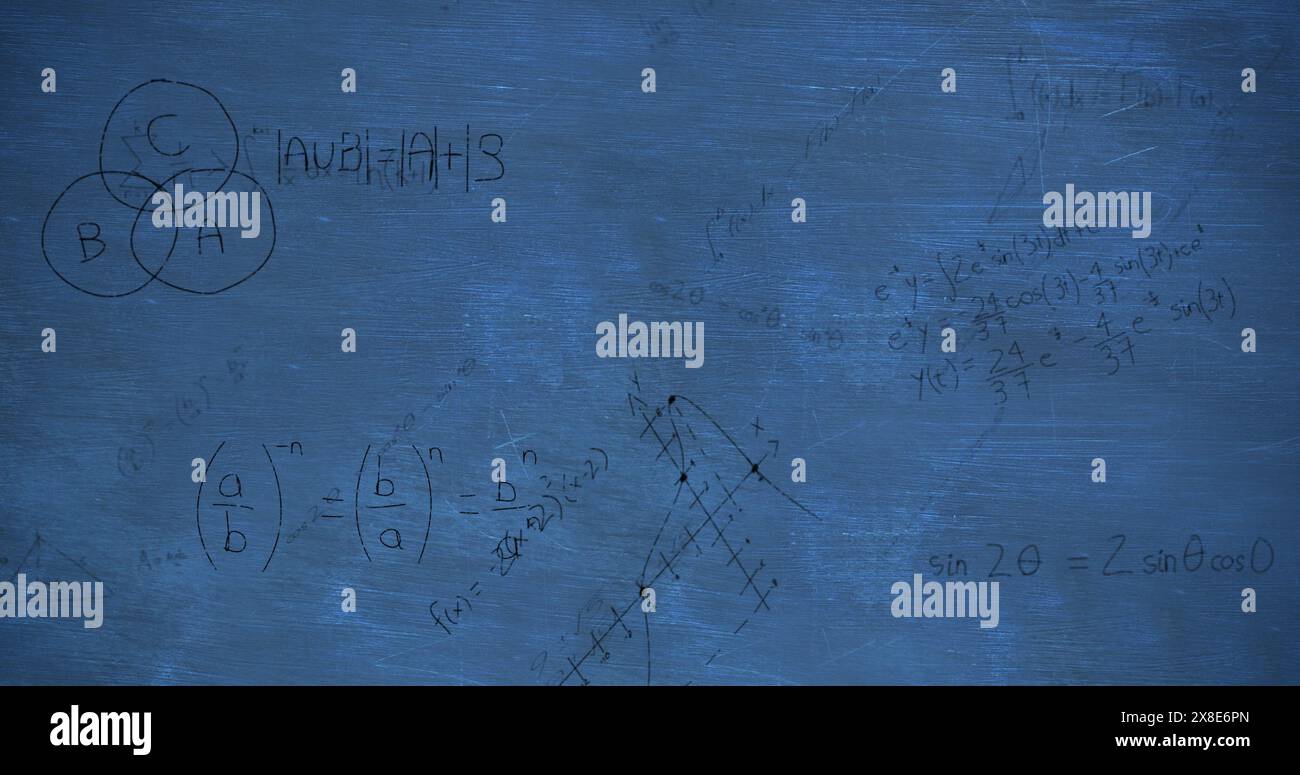 Digital animation mathematical equations on hi-res stock photography ...