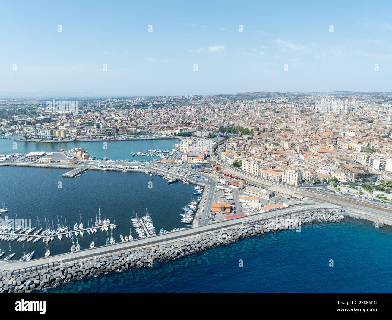 Aerial view of the port of Catania, Sicily in Italy Stock Photo - Alamy