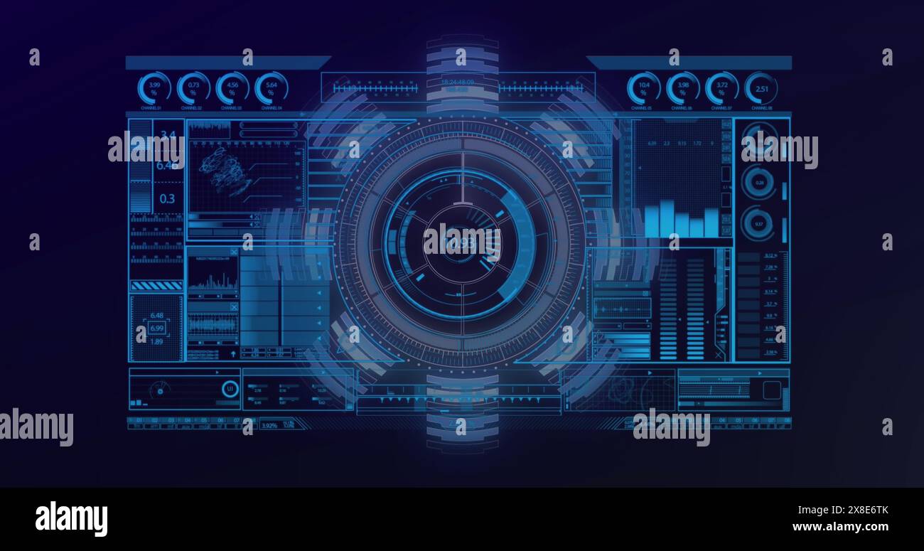 Digital interface animation over laptop hi-res stock photography and ...